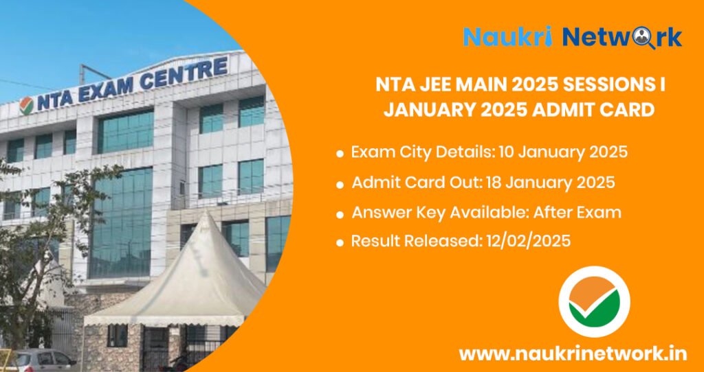 NTA JEEMAIN 2025 Session I January: Download Admit Card