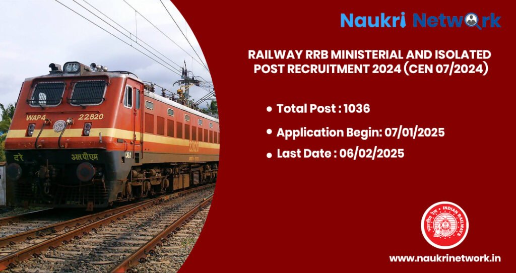 RRB Ministerial and Isolated Recruitment 2024 | Apply Now